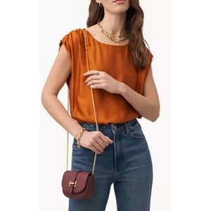 Fossil | Bags | Fossil Emery Micro Gold Chain Crossbody Bag | Poshmark